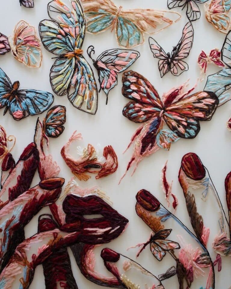 Embroidery Artist Delicately Fuses Nature and the Female Form