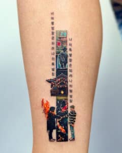 Stylish Rectangular Tattoos Capture Memories, Trips, and Interests