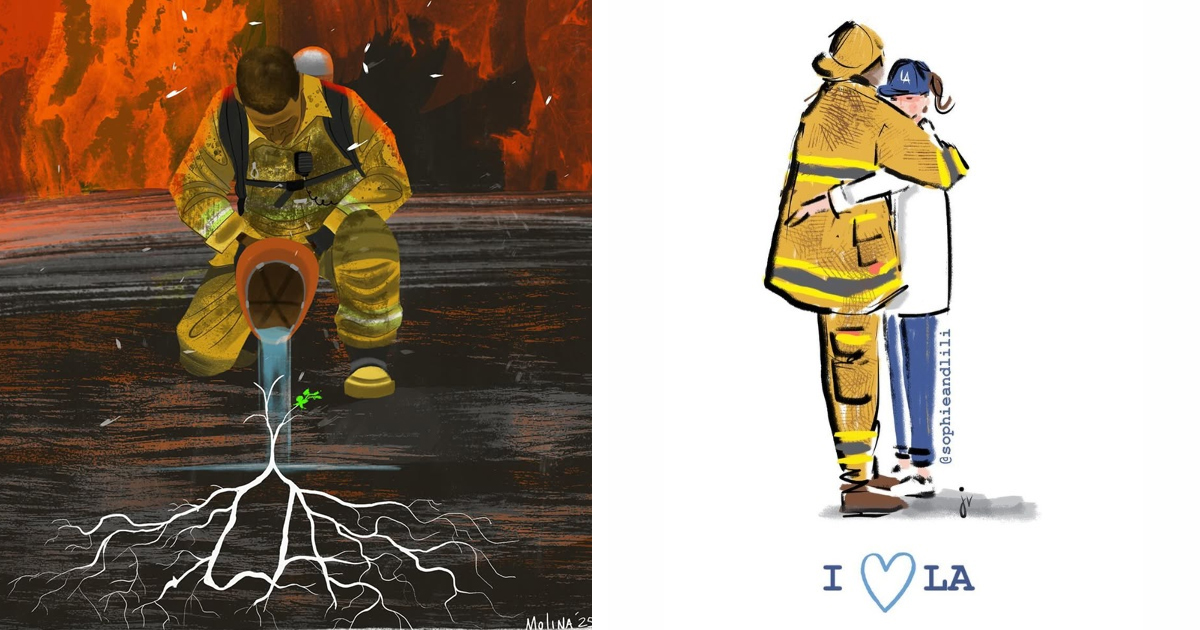 Artists Paying Tribute to Heroism of Los Angeles Firefighters