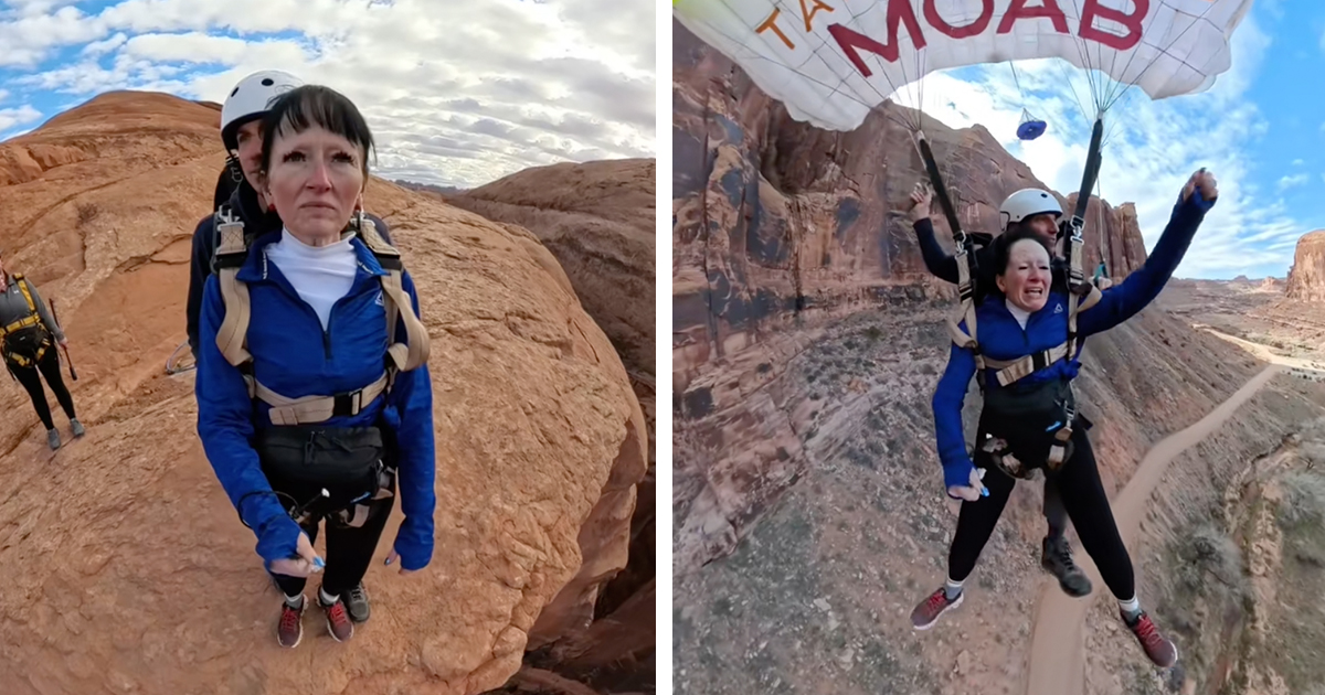 Fearless Woman Takes a Life-Changing Base Jump in Utah