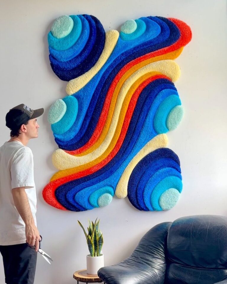 Tufting Artist Reinvents Carpets as Vibrant Wall Art