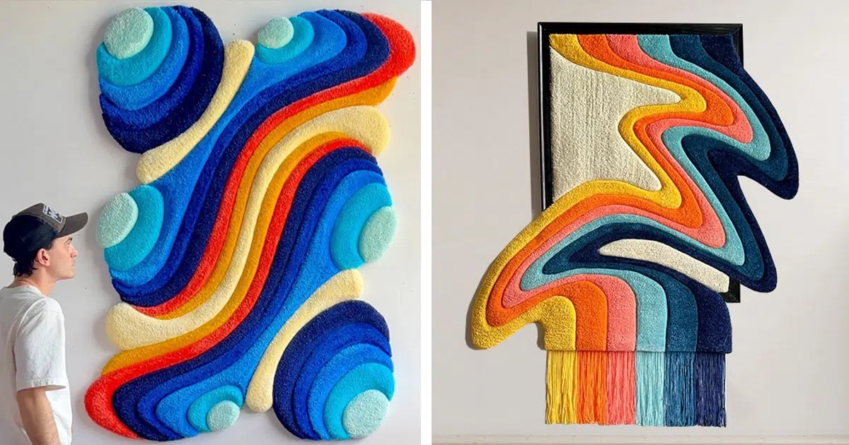 Tufting Artist Reinvents Carpets as Vibrant Wall Art