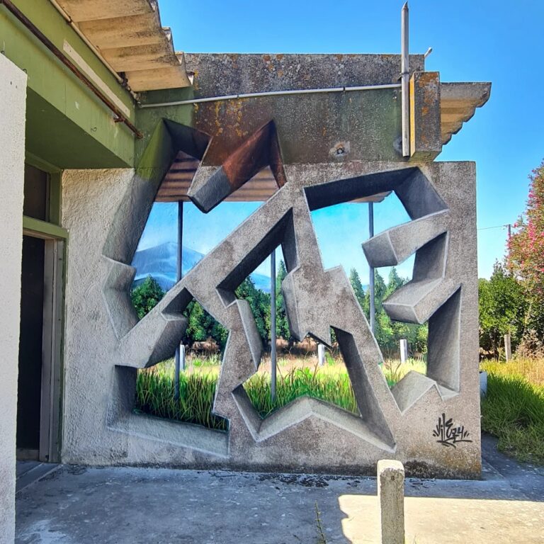 Graffiti Artist Vile Creates 3D Illusion Art on Flat Cement Surfaces