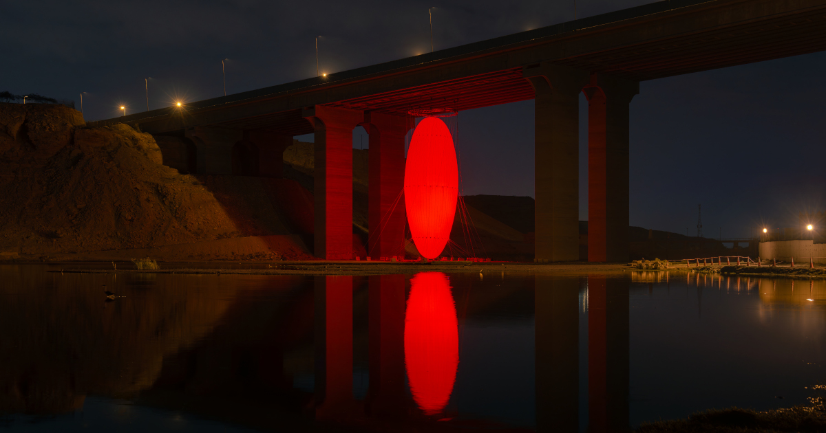 Massive Glowing Ovoid Paints Riyadh in a Surreal Shade of Red