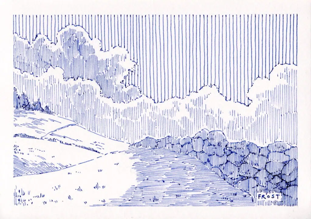 Serenity in Nature Captured Through Hatched Fountain Pen Drawings in ...