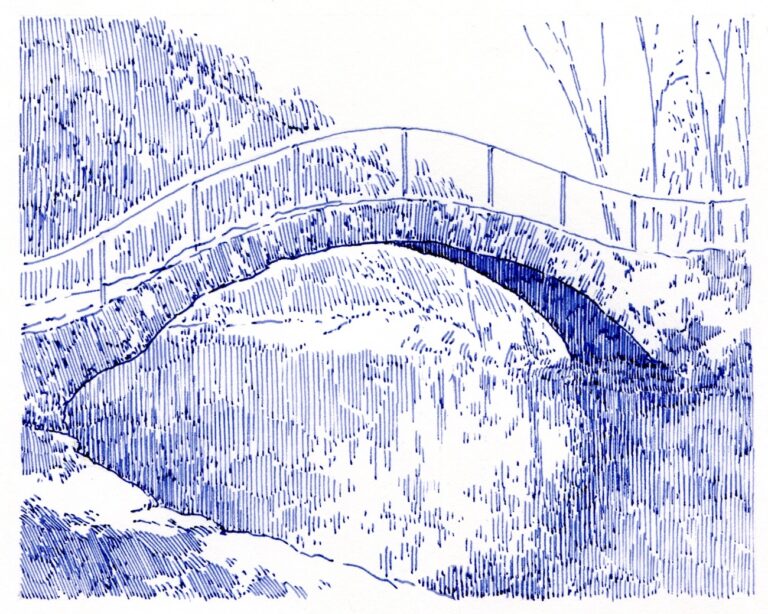 Stunning Blue Ink Drawings Capture the Beauty of Nature