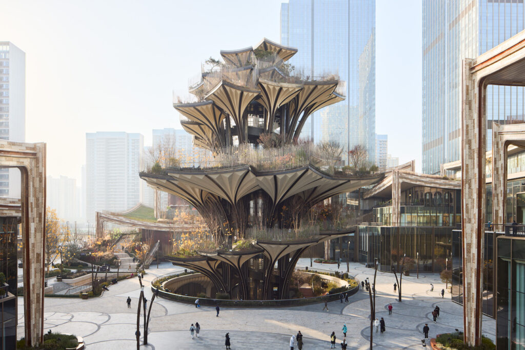 Dramatic, Sculptural Tree Foregrounds New District in Xi’an