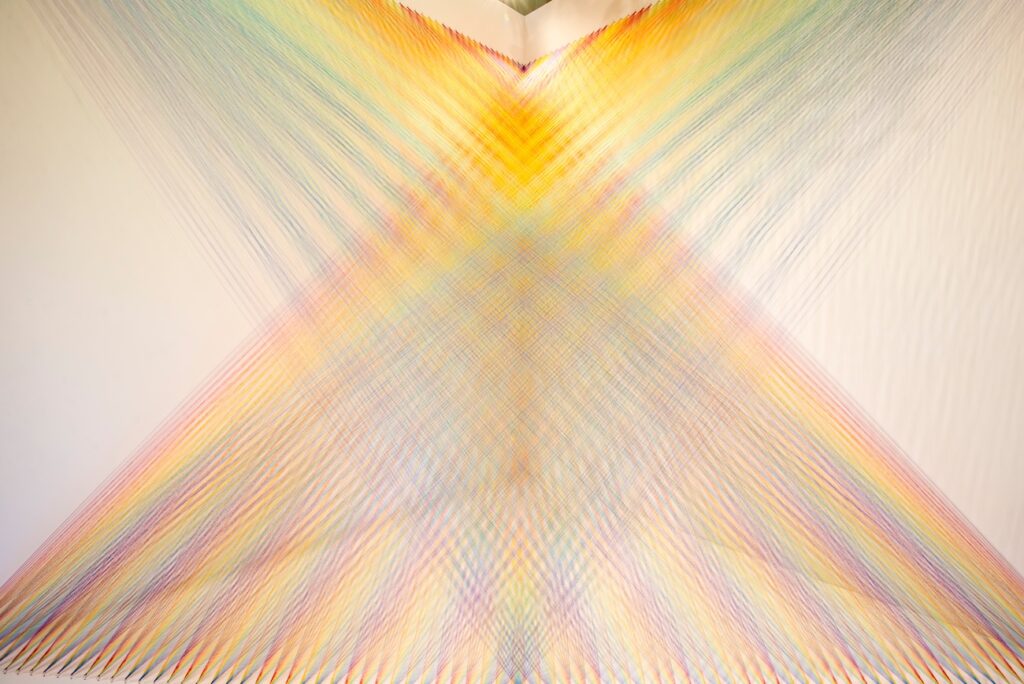 Dazzling Thread Art Installation Stretches String To Create Luminous ...