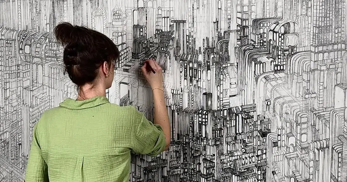 Artist Spends Years Drawing Complex Cityscapes from the Future