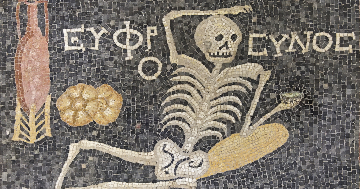 2,400-Year-Old Skeleton Mosaic Reminds Us to "Enjoy Your Life"