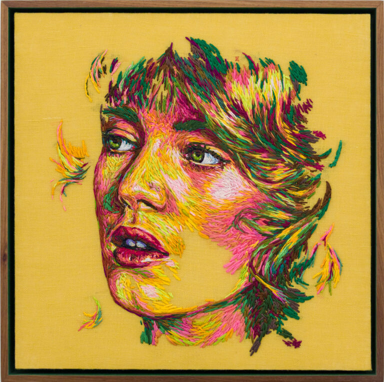 This Artist Revisits Classic Pin-Ups Through Vibrant Embroidery