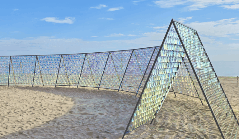 8,000 Iridescent Acrylic Pixels Mimic the Beauty of Sunlight Reflecting ...