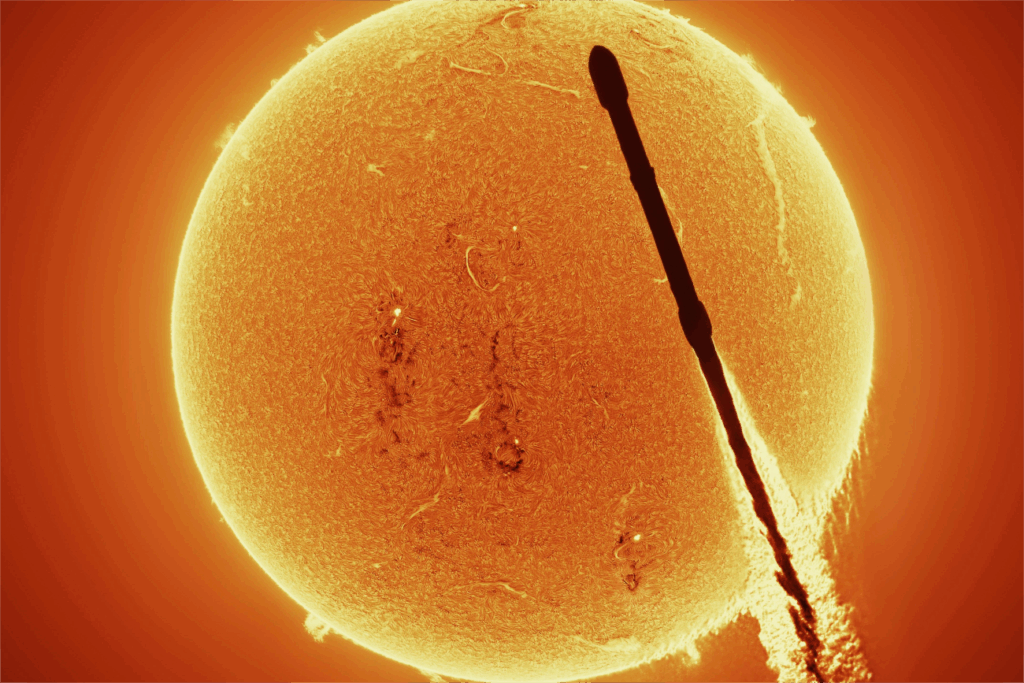 Astrophotographer's Epic Photo of a Rocket Blasting Past the Sun