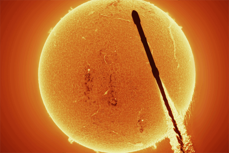 Astrophotographer's Epic Photo of a Rocket Blasting Past the Sun