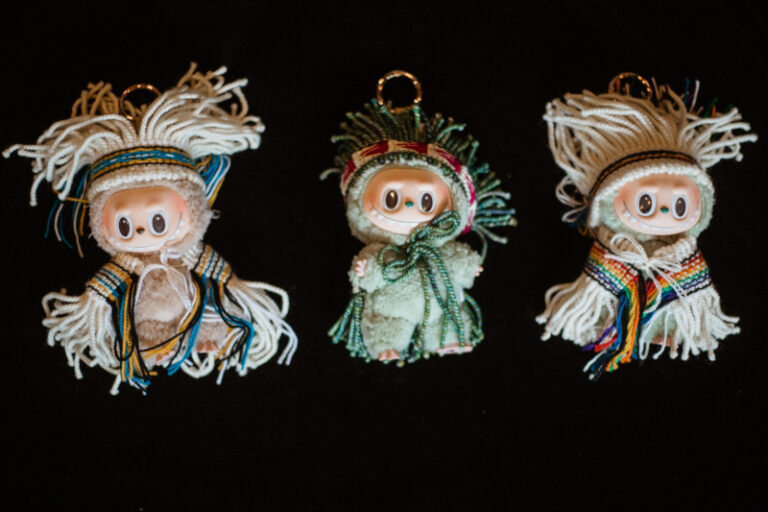 Artist Dresses up Labubus in Traditional Chilkat Weaving Designs