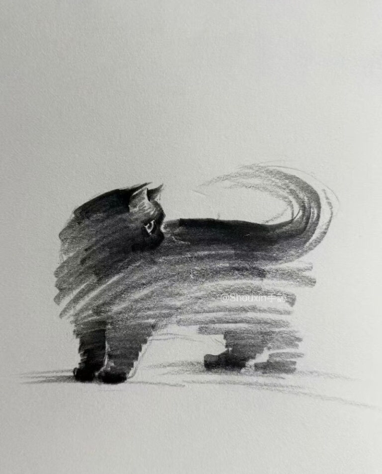 Gestural Cat Drawings Perfectly Capture Felines in Motion